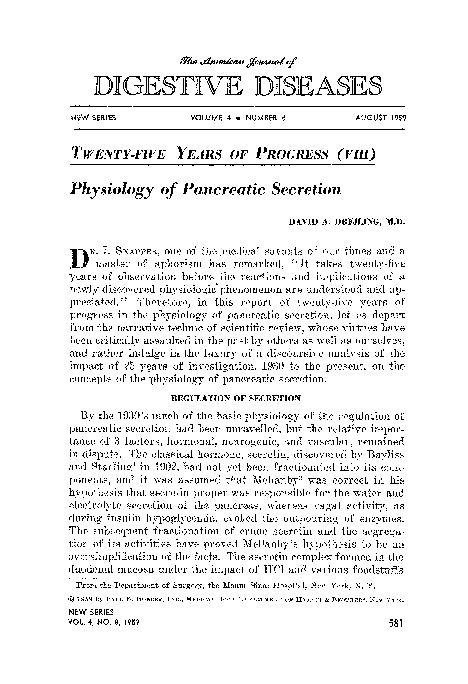 (PDF) Physiology of pancreatic secretion