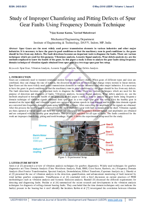 (PDF) Study of Improper Chamfering and Pitting Defects of Spur Gear ...