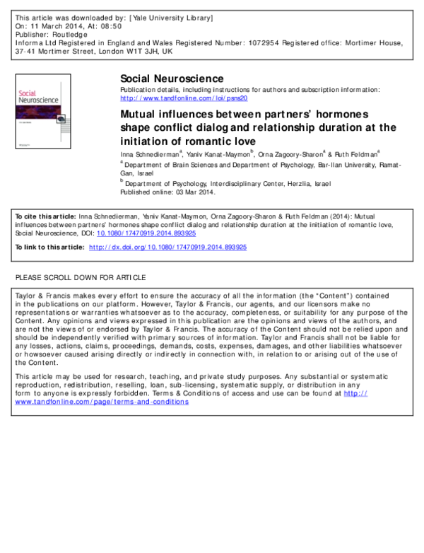 (PDF) Mutual influences between partners’ hormones shape conflict ...