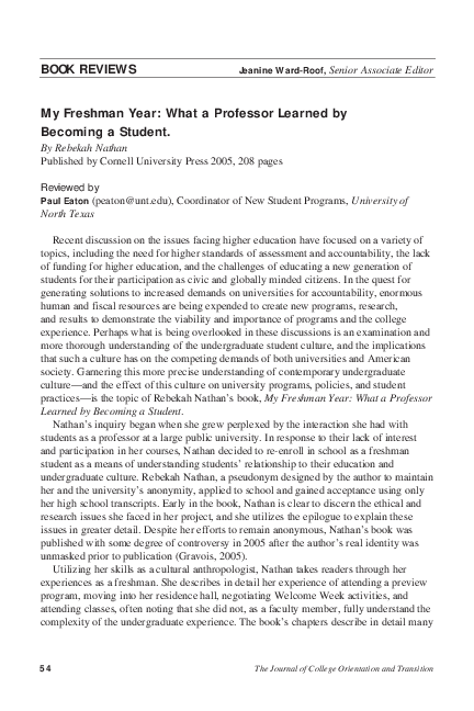 (PDF) My Freshman Year