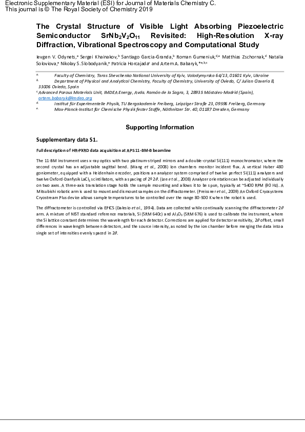 (PDF) The crystal structure of visible light absorbing piezoelectric ...