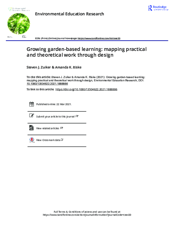 (PDF) Growing garden-based learning: mapping practical and theoretical ...