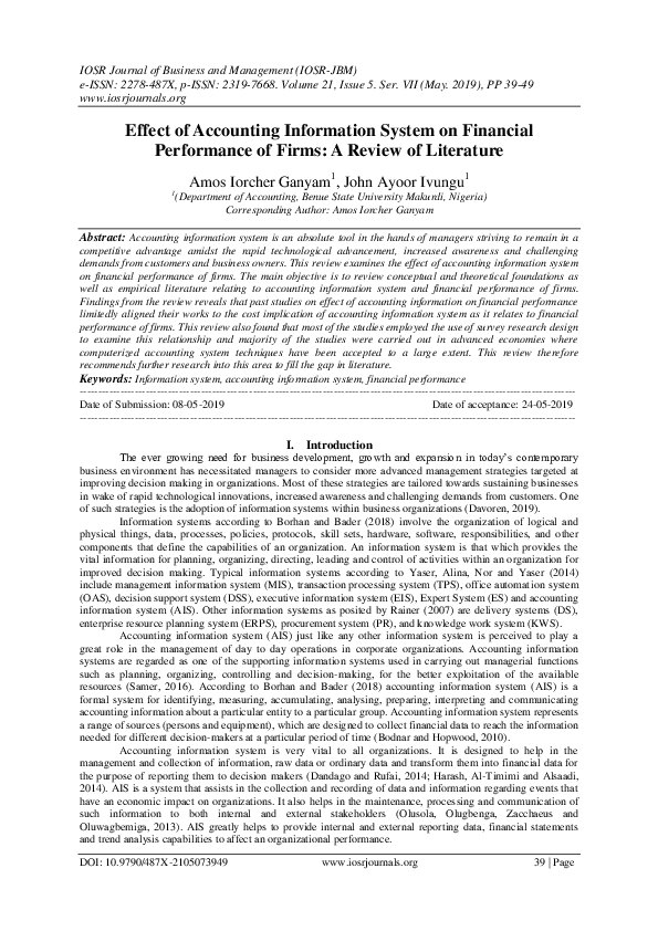 PDF Effect Of Accounting Information System On Financial Performance pdf-effect-of-accounting-information-system-on-financial-performance