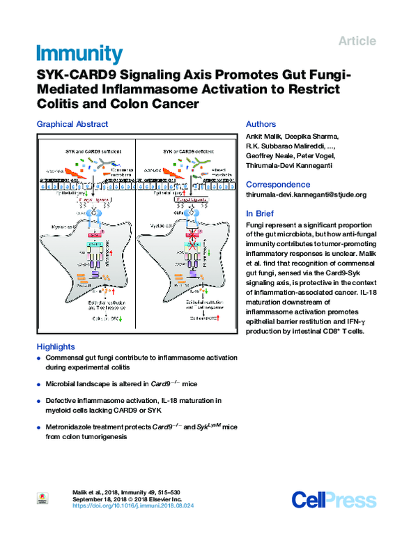 (PDF) SYK-CARD9 Signaling Axis Promotes Gut Fungi-Mediated Inflammasome ...