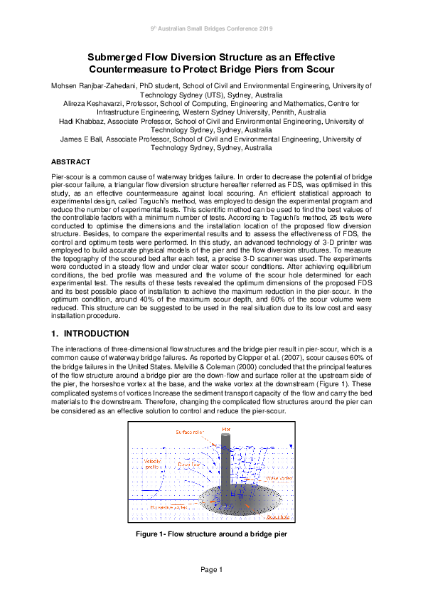 (PDF) Submerged flow diversion structure as an effective countermeasure to protect bridge piers ...