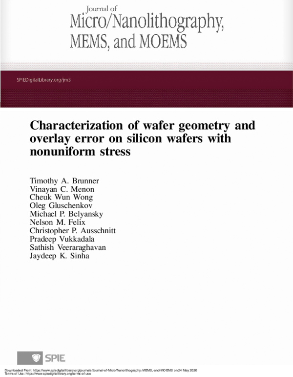 (PDF) Characterization of wafer geometry and overlay error on silicon ...