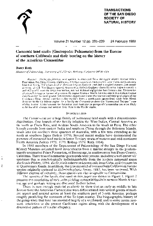(PDF) Camaenid land snails (Gastropoda: Pulmonata) from the Eocene of ...