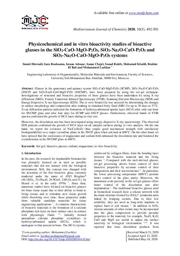 (PDF) Physicochemical and in vitro bioactivity studies of bioactive ...