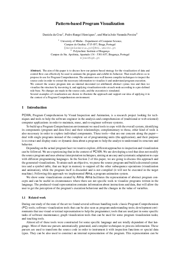 (PDF) Pattern-based program visualization