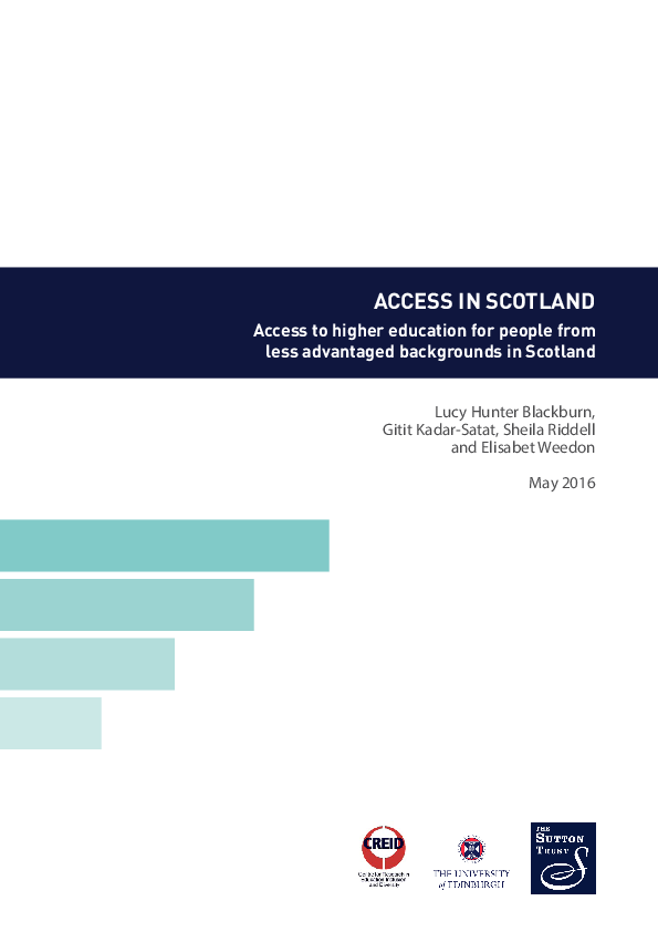 (PDF) Access in Scotland: Access to Higher Education for People from ...