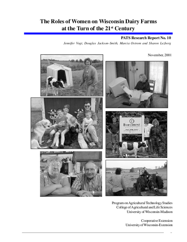 (PDF) The Roles of Women on Wisconsin Dairy Farms at the Turn of the 21s