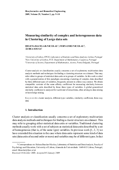 (PDF) Measuring similarity of complex and heterogeneous data in ... (PDF) Measuring similarity of complex and heterogeneous data in ...