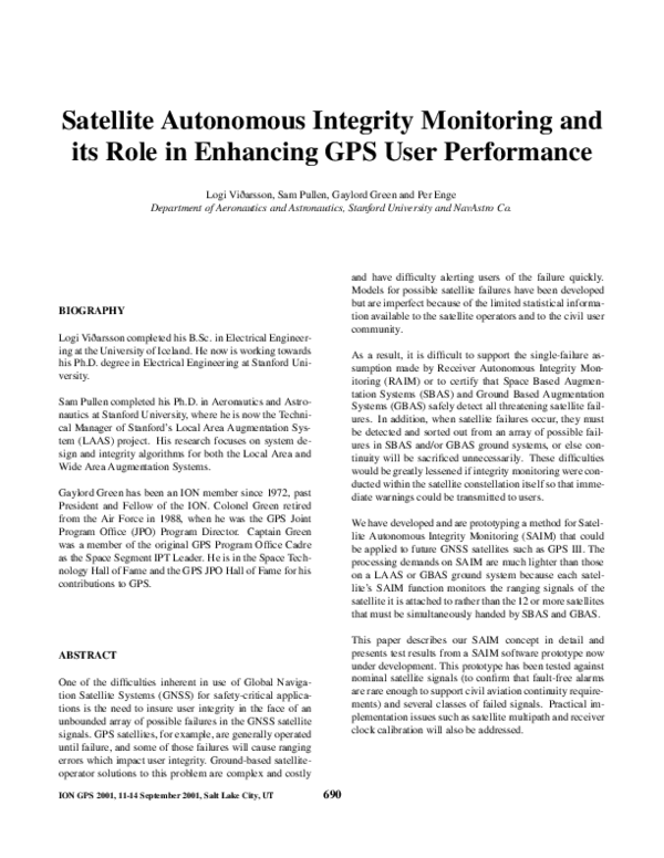 (PDF) Satellite Autonomous Integrity Monitoring and its Role in ...