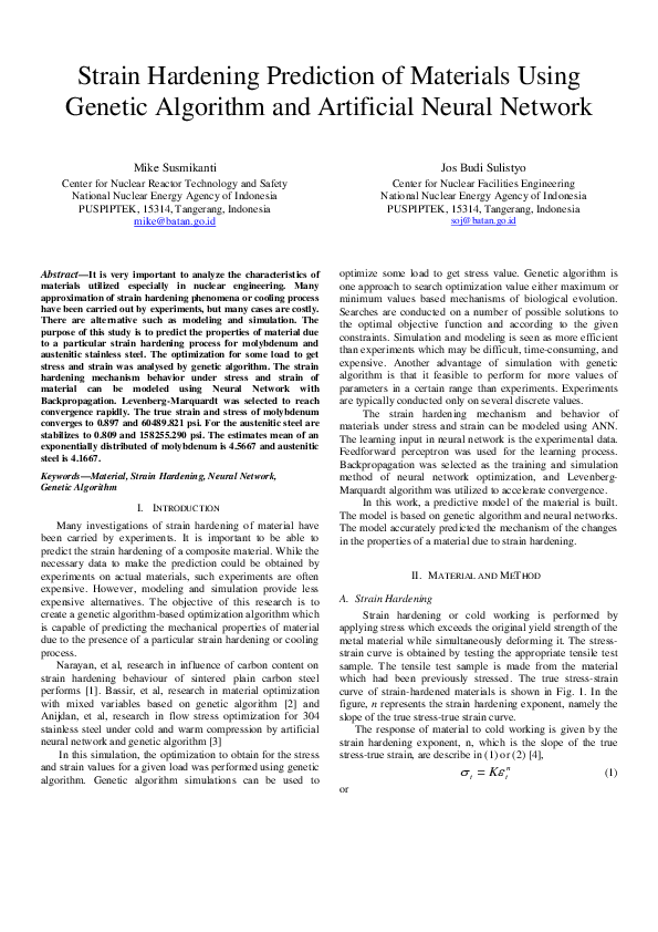 (PDF) Predicting Material Strain Hardening via AI
