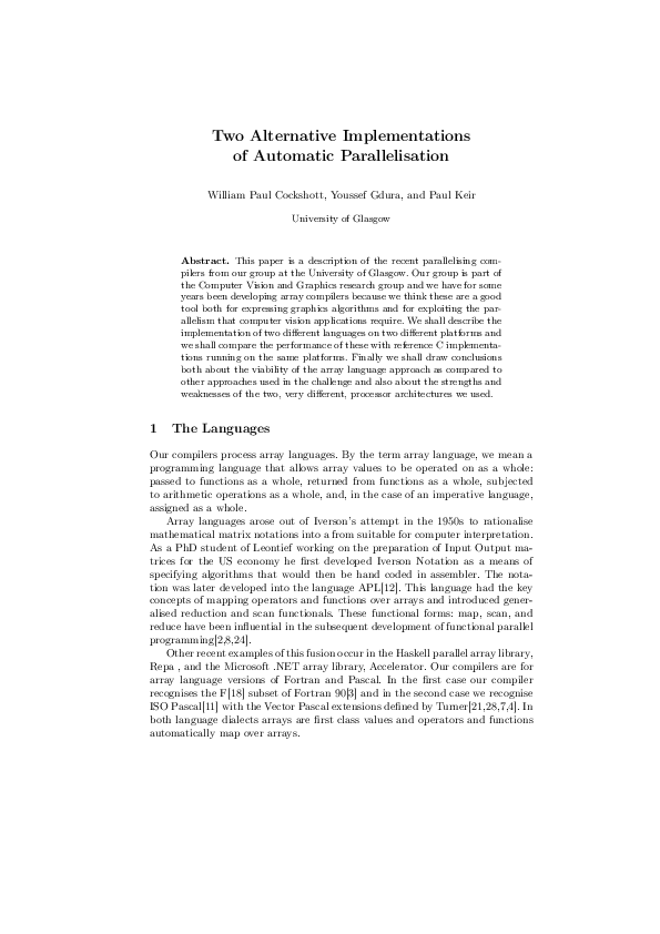 Pdf Comparing Two Array Compiler Implementations
