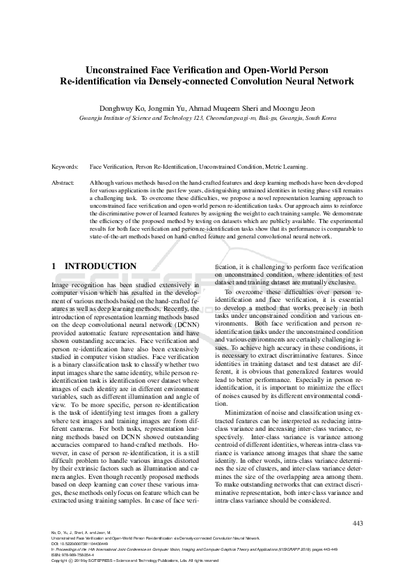 Pdf Unconstrained Face Verification And Open World Person Re Identification Via Densely
