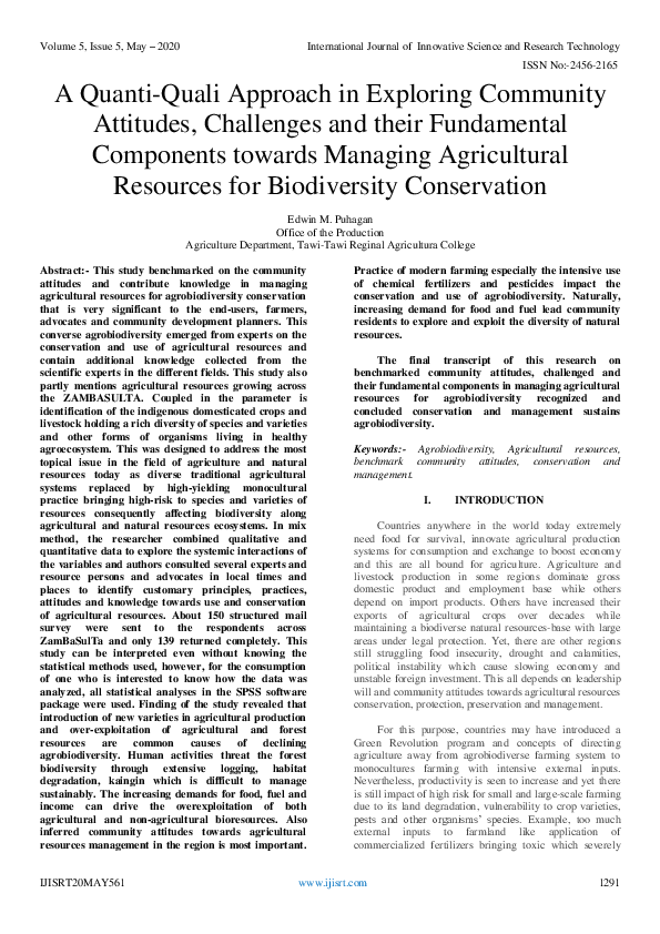 (PDF) A Quanti-Quali Approach in Exploring Community Attitudes, Challenges and their Fundamental ...