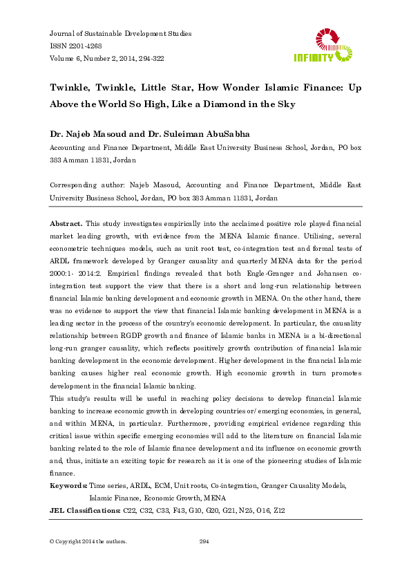 (PDF) Twinkle, Twinkle, Little Star, How Wonder Islamic Finance: Up ...