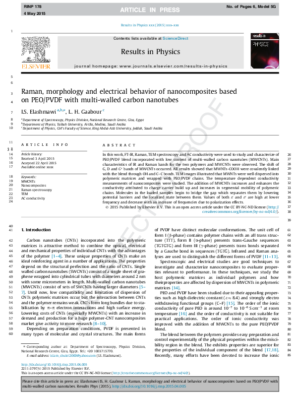 (PDF) Raman, morphology and electrical behavior of nanocomposites based ...