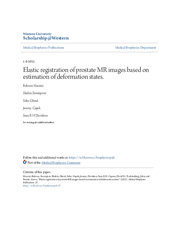 (PDF) Elastic registration of prostate MR images based on estimation of ...
