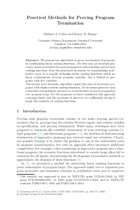(PDF) Practical methods for proving program termination