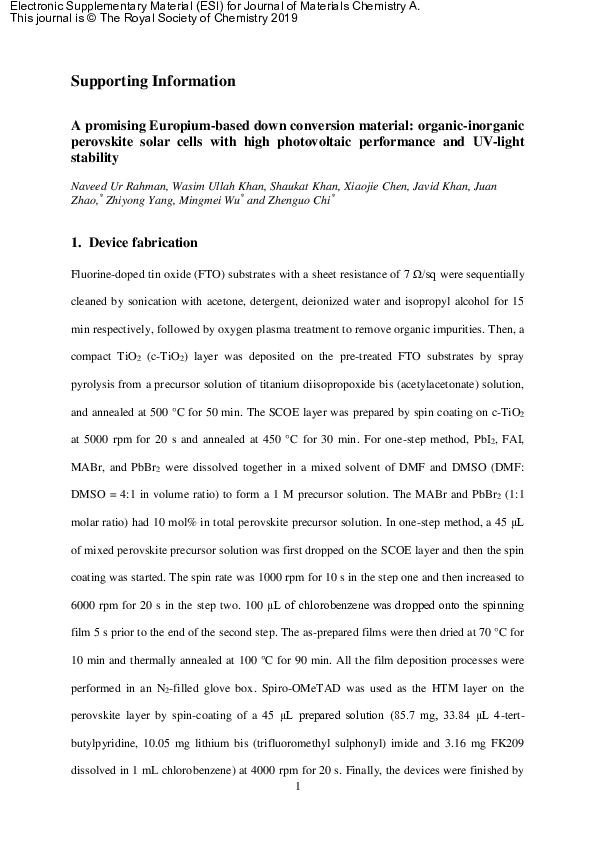 (PDF) A promising europium-based down conversion material: organic ...