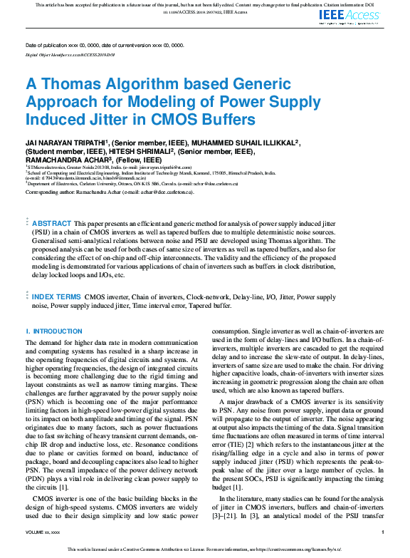 (PDF) A Thomas Algorithm based Generic Approach for Modeling of Power ...