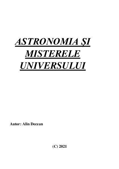 (PDF) ASTRONOMIA ȘI MISTERELE UNIVERSULUI