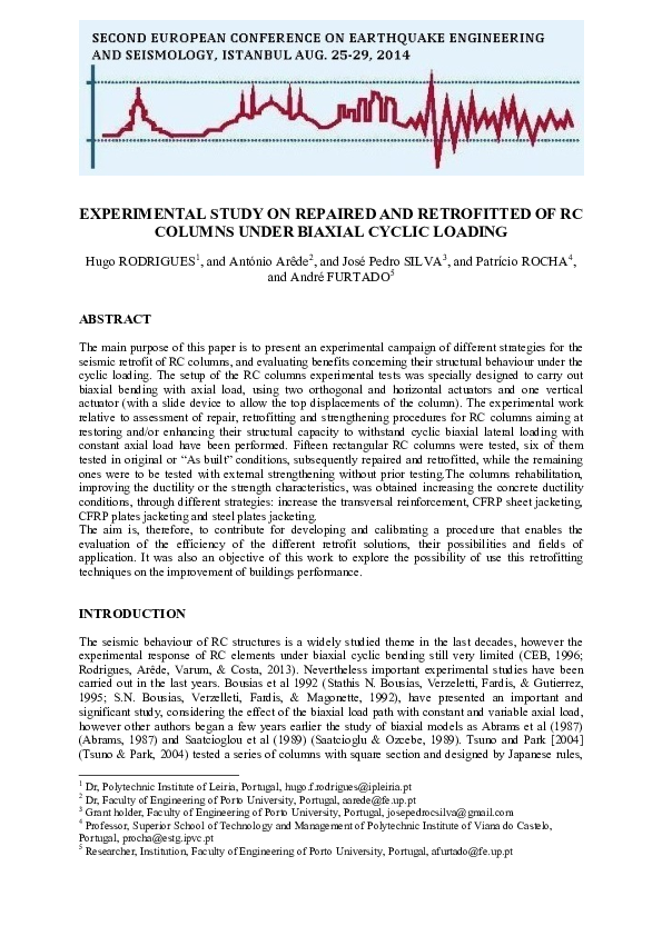 (PDF) Experimental Study on Repaired and Retrofitted of RC Columns Under Biaxial Cyclic Loading