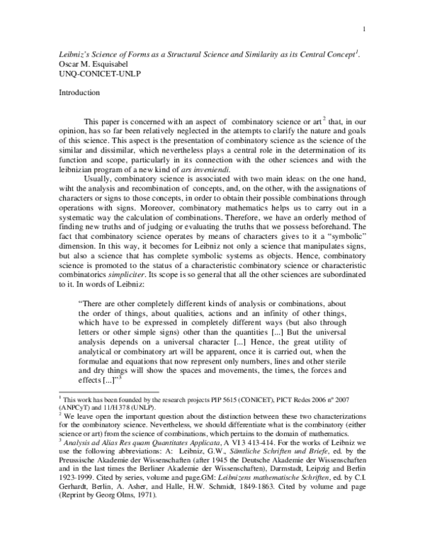 (PDF) Leibniz’s Science of Forms as a Structural Science and Similarity ...