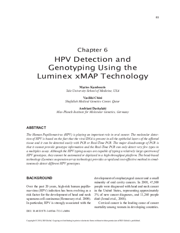 (PDF) HPV Detection and Genotyping Using the Luminex xMAP Technology ...