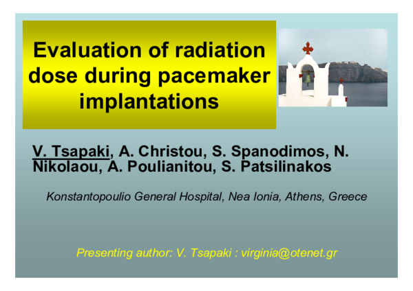 (PDF) Evaluation of radiation dose during pacemaker implantations