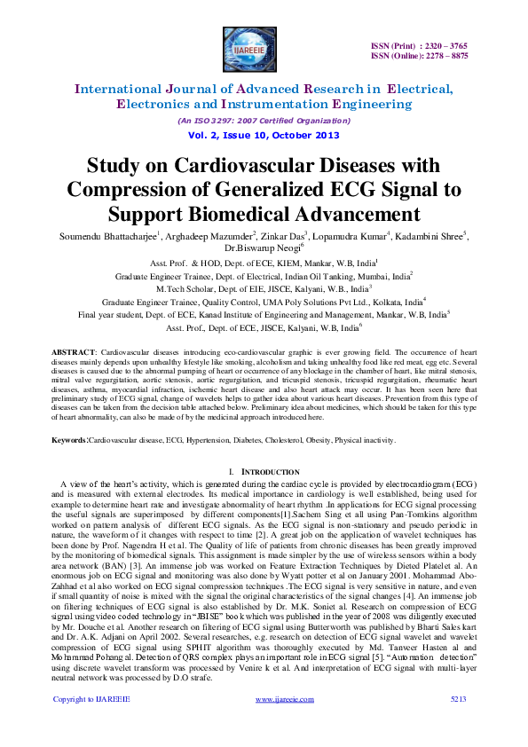 (PDF) Study on Cardiovascular Diseases with Compression of Generalized ...