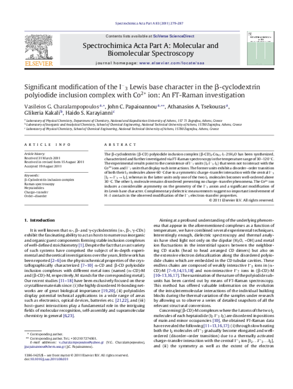 (PDF) Significant modification of the I−3 Lewis base character in the β ...
