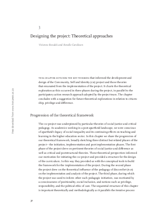 (PDF) Designing the project: Theoretical approaches