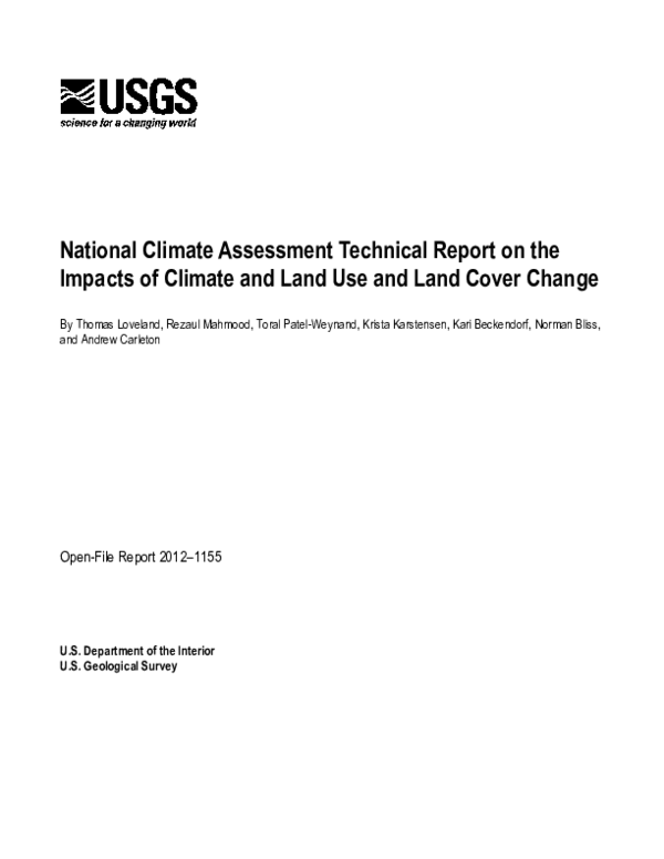 (PDF) National climate assessment technical report on the impacts of ...