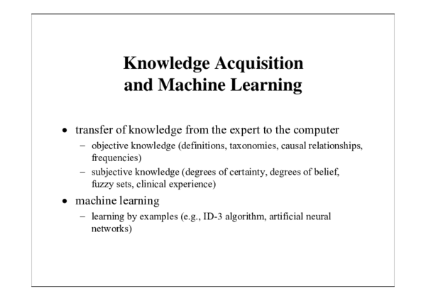 (PDF) Knowledge acquisition and machine learning