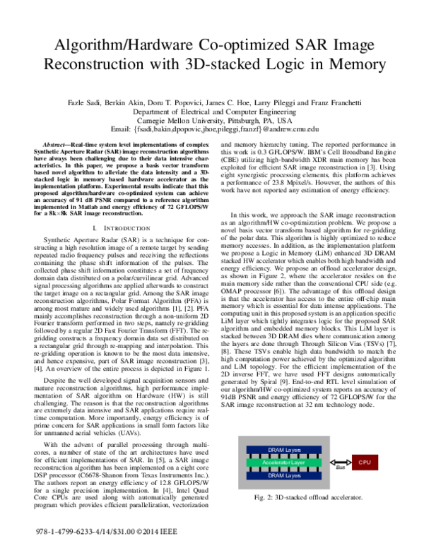 (PDF) Algorithm/hardware co-optimized SAR image reconstruction with 3D ...