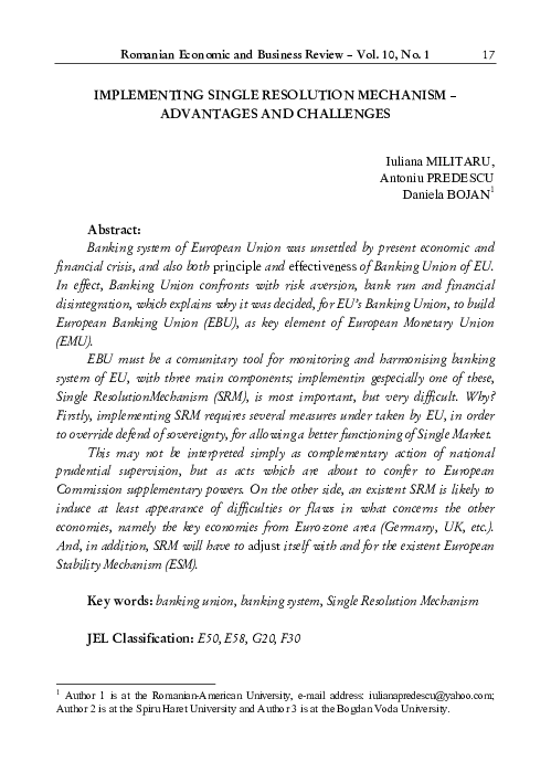 (PDF) Implementing Single Resolution Mechanism –Advantages and Challenges