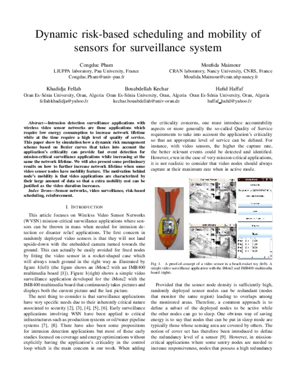 Pdf Dynamic Risk Based Scheduling And Mobility Of Sensors For