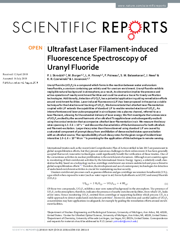 (PDF) Ultrafast Laser Filament-induced Fluorescence Spectroscopy of ...