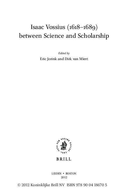 (PDF) (With Dirk van Miert) The Challenger: Isaac Vossius (1618-1689 ...