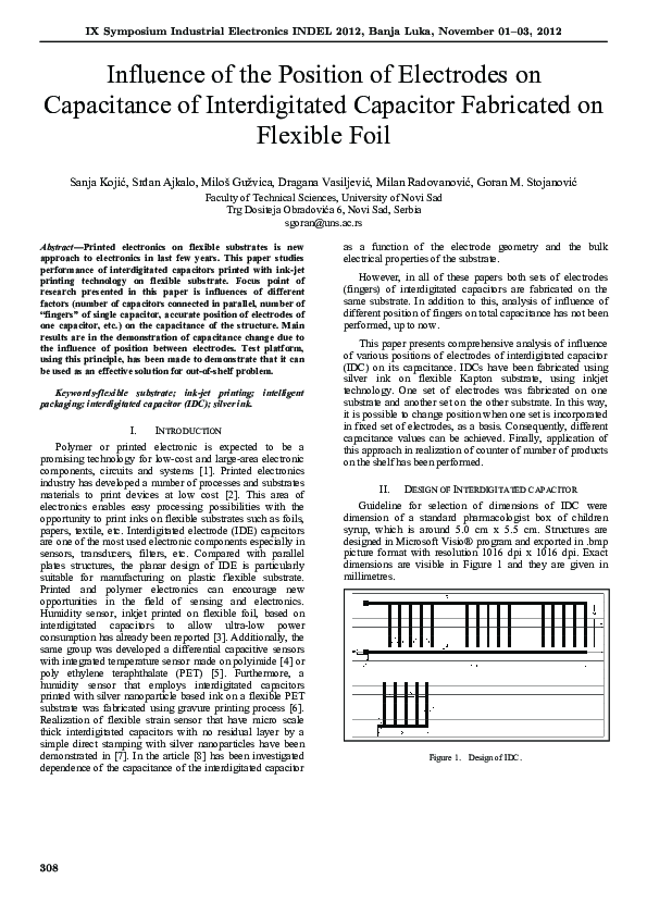 (PDF) Influence of the Position of Electrodes on Capacitance of ...