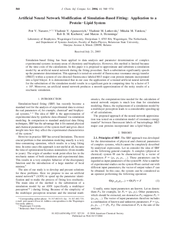 Pdf Artificial Neural Network Modification Of Simulation Based Fitting Application To A