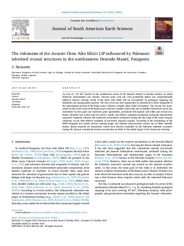 (PDF) The volcanism of the Jurassic Chon Aike Silicic LIP influenced by ...