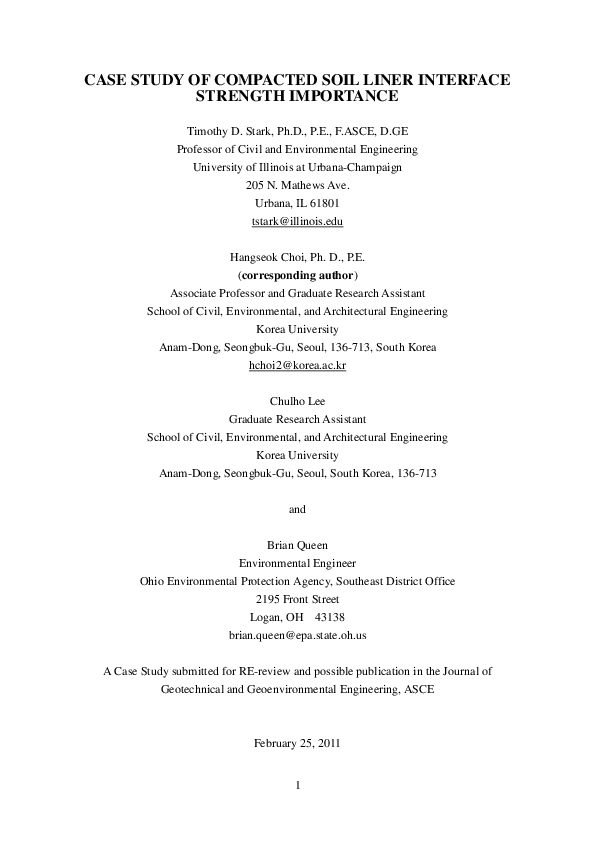 (PDF) Compacted Soil Liner Interface Strength Importance