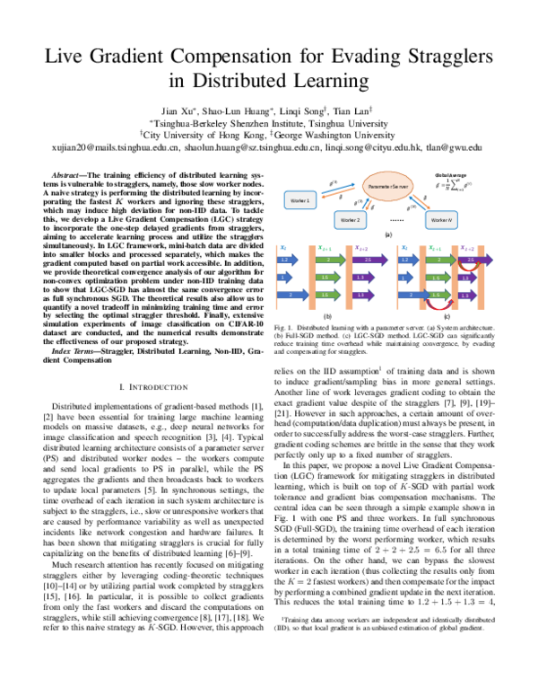(PDF) Live Gradient Compensation for Evading Stragglers in Distributed Learning