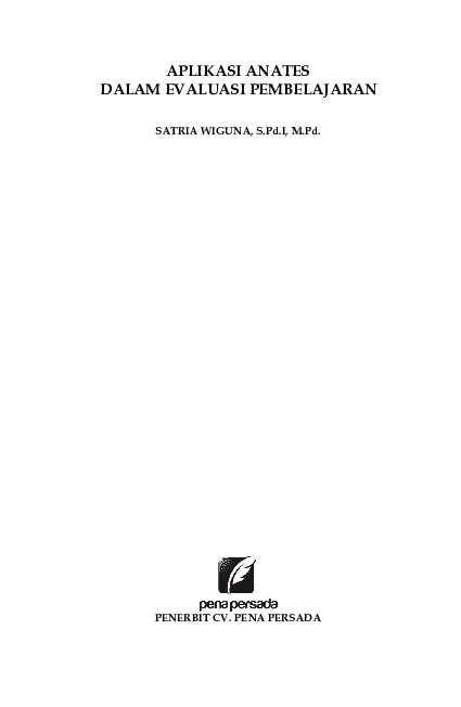 (PDF) Aplikasi Anates dalam Evaluasi pembelajaran