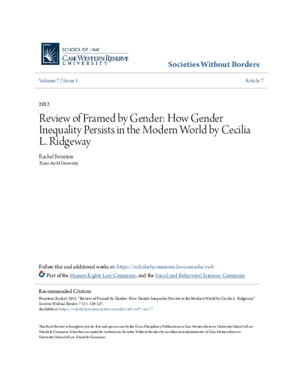 (PDF) Framed by gender: How gender inequality persists in the modern world