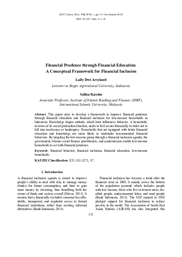 (PDF) Financial Prudence through Financial Education: A Conceptual ...